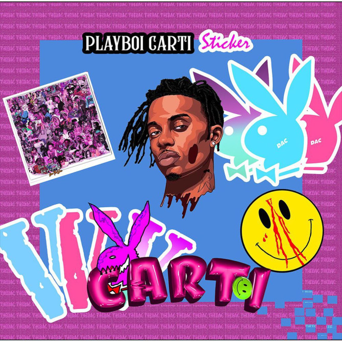 Sticker Rapper Eminem, Travis Scott, AsapRocky, XXXtentacion, Playboi Carti