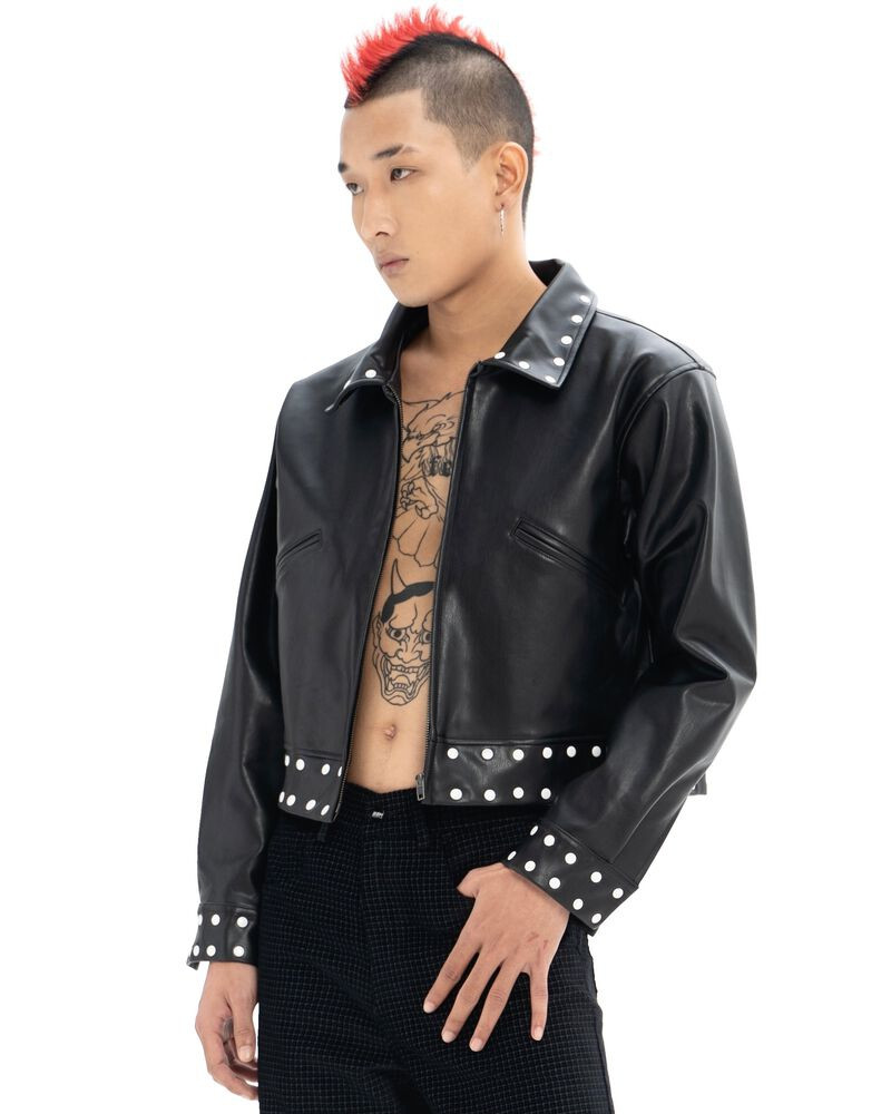 Broken Boy Cropped Faux Leather Jacket