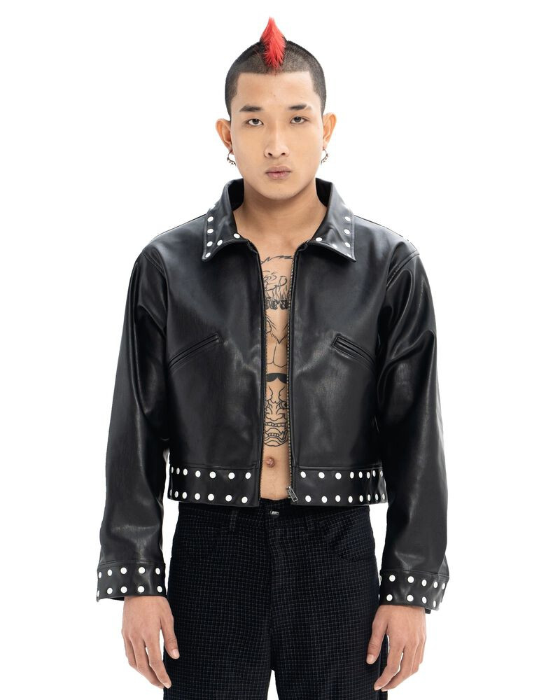 Broken Boy Cropped Faux Leather Jacket