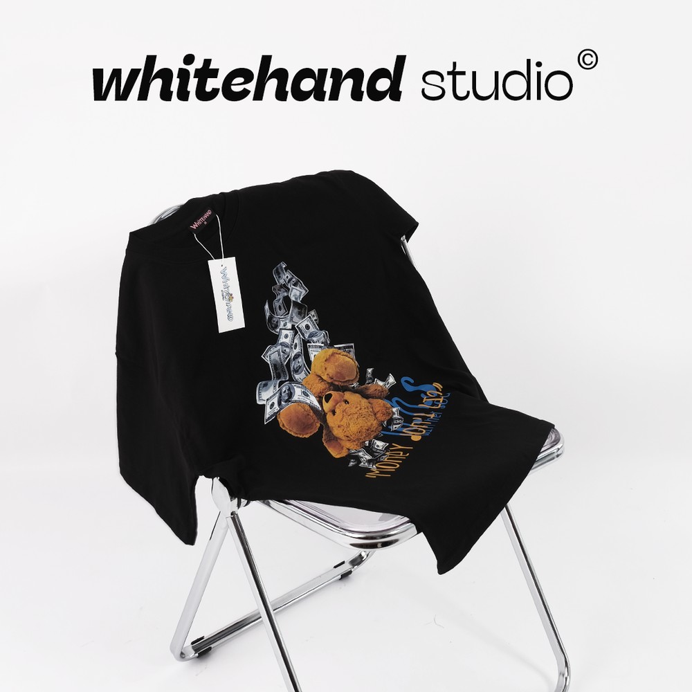 WHITEHAND POOR TEDDY T-SHIRT BLACK