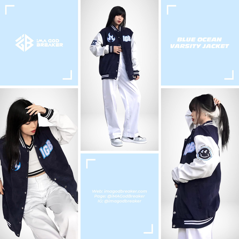 Áo Khoác BLUE OCEAN VARSITY JACKET Local Brand IMA God Breaker (iGB)