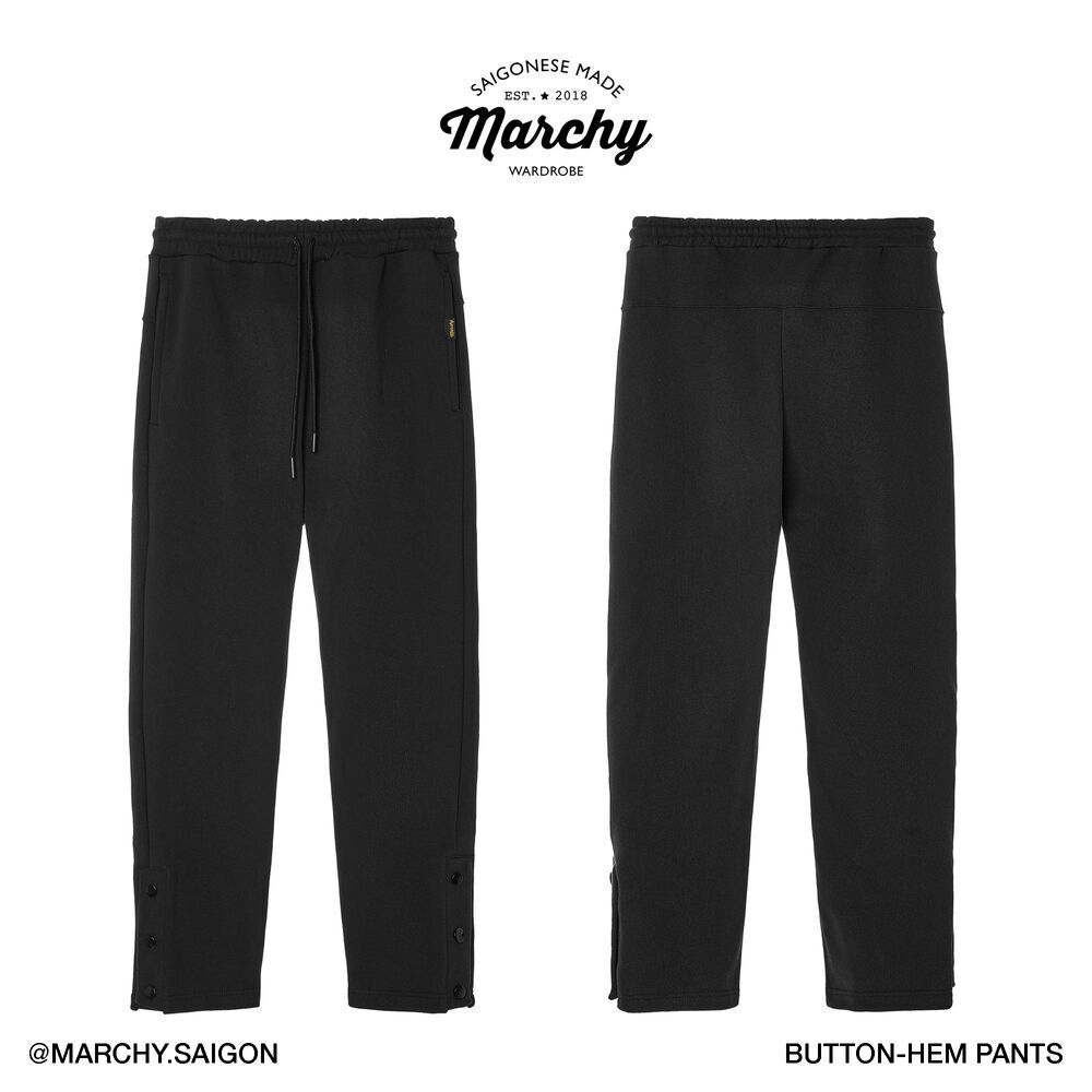MARCHY Button-hem Pants