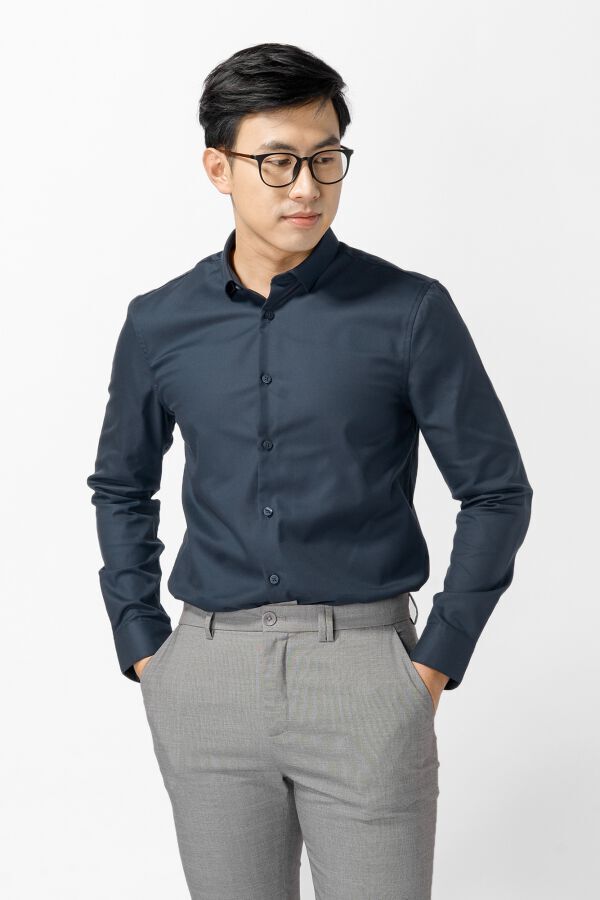 Áo Sơ Mi Tay Dài Cổ Spread Cotton Form Fitted - 10F20SHL046
