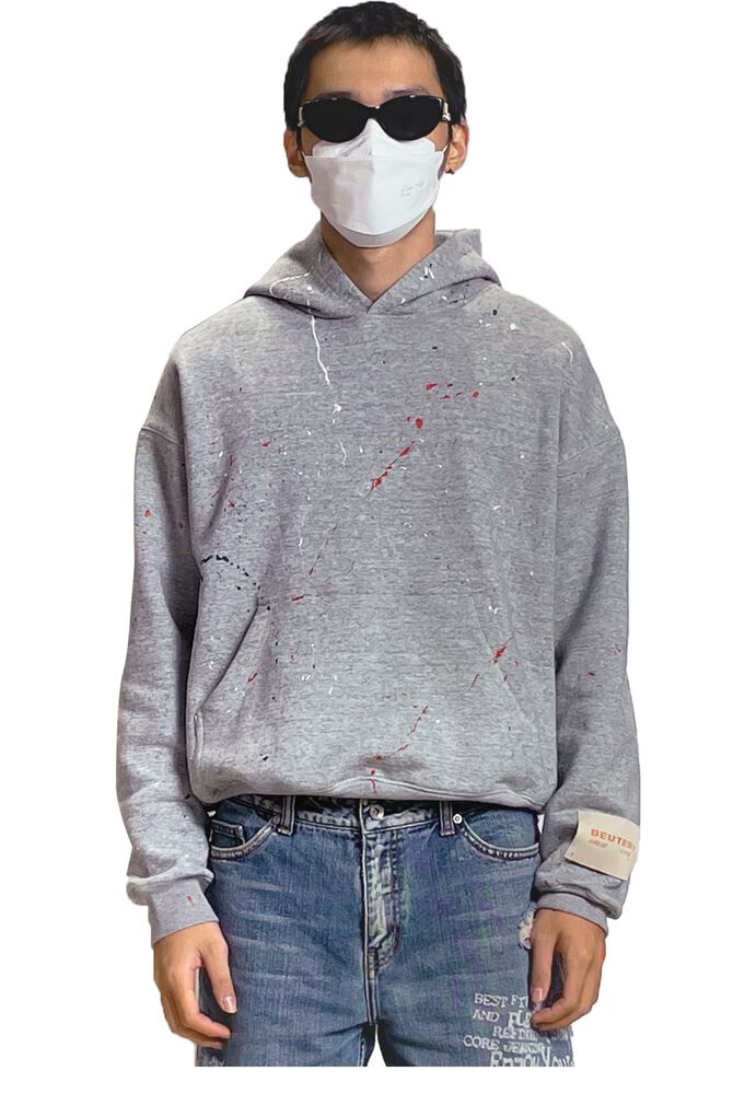 BEUTER® GREY BOXY HOODIE - HUNTER GREEN