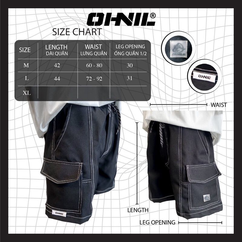Quần Shorts Chỉ đột Túi Hộp - Shorts Asymmetric Pocket OHNIL