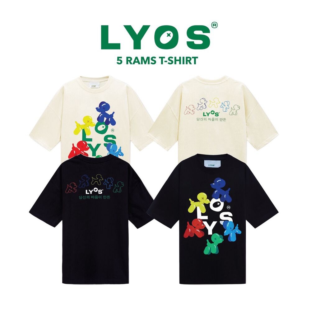 Áo Thun LYOS 5 Rams Đen/ Kem