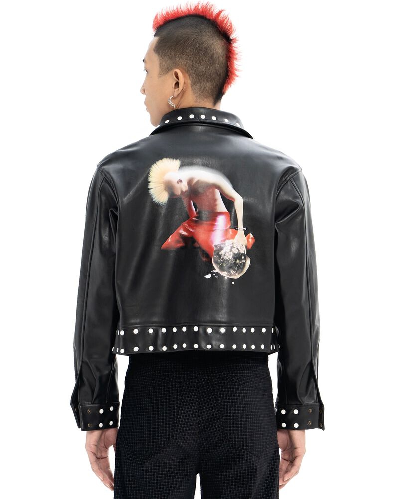 Broken Boy Cropped Faux Leather Jacket