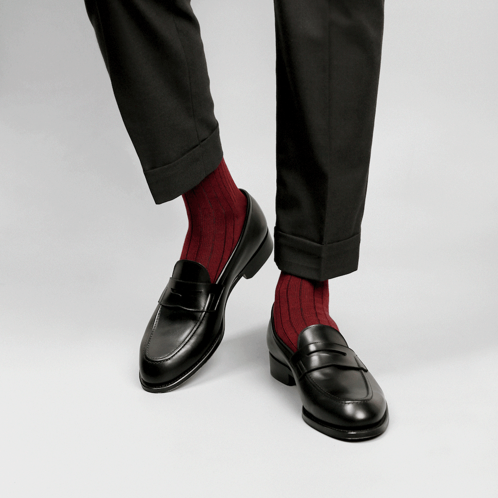 Tất Sọc Đôi Cổ Điển - Đỏ Tươi