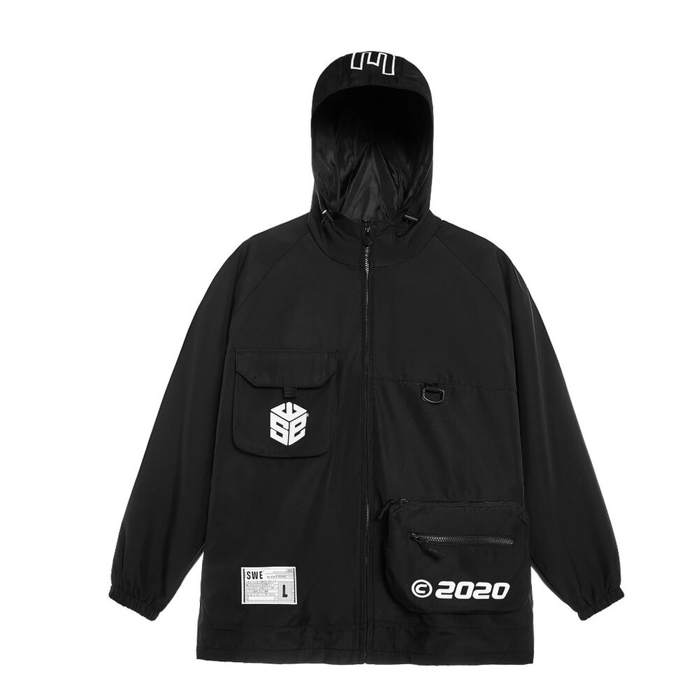 Áo Khoác Nam Nữ SWE BOX JACKET - Black Nỉ Bông Cotton Chính Hãng