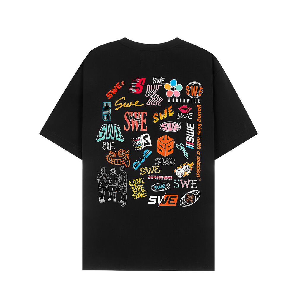 Áo Thun Nam Nữ SWE LOGOS TEE Black Tay Ngắn 100% Cotton Chính Hãng