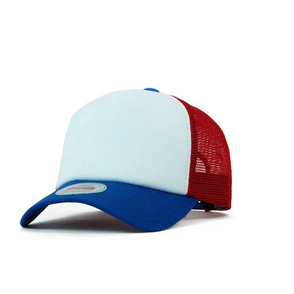 BIG-Sponge Two-tone Mesh Plain Baseball Cap Blue/Red B017