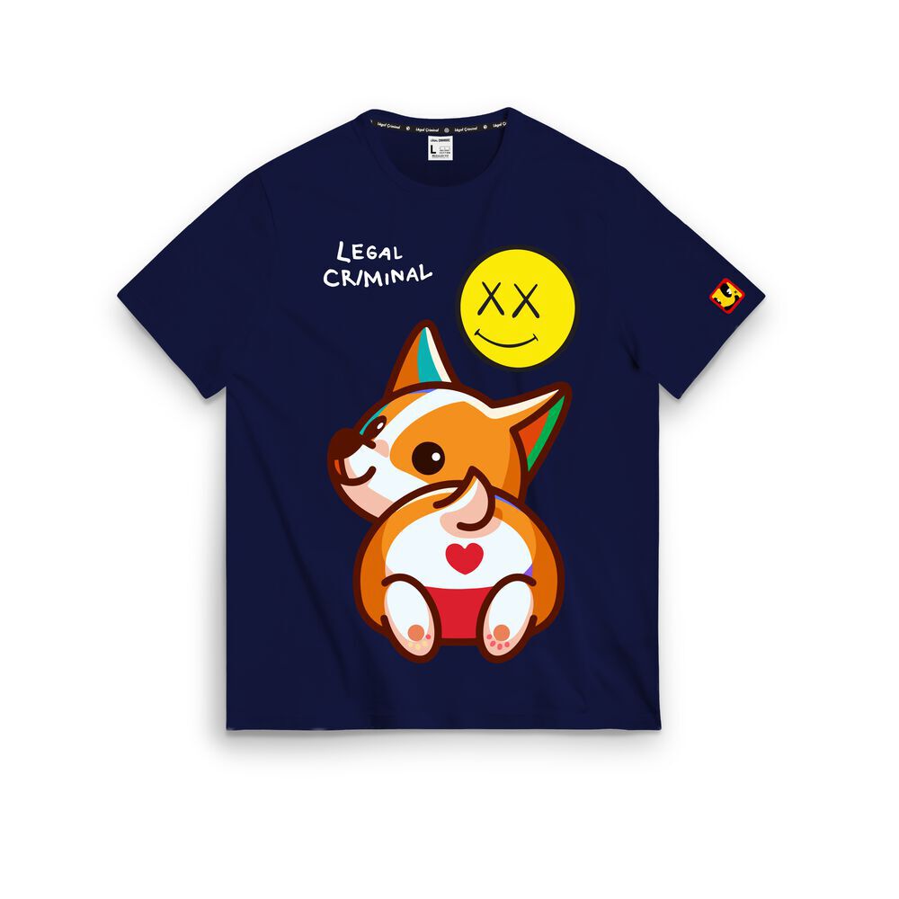 Áo Xanh đen Cute Butt Corgi (form Oversize)