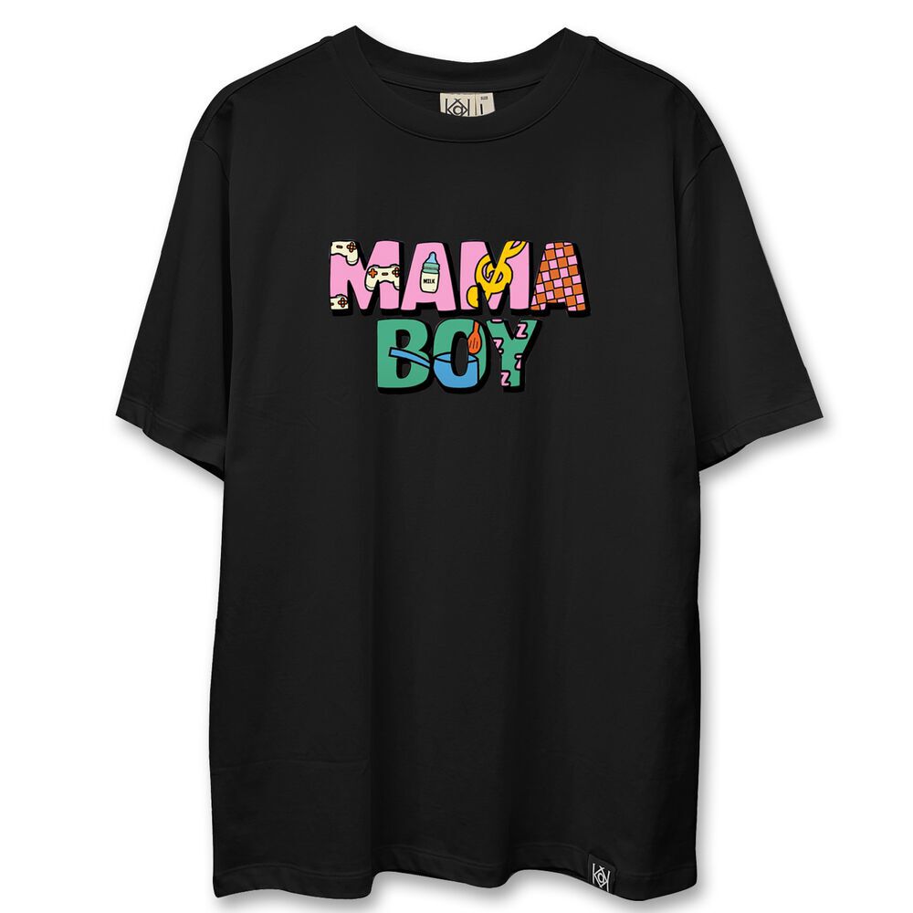 Áo Thun Mama Boy Typo Dễ Thương - đen LIKA07092001
