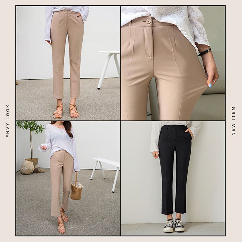 QUẦN SLACK ỐNG SUÔNG THẲNG MÀU BLACK ENVYLOOK COMFORTABLE STRAIGHT SLACKS