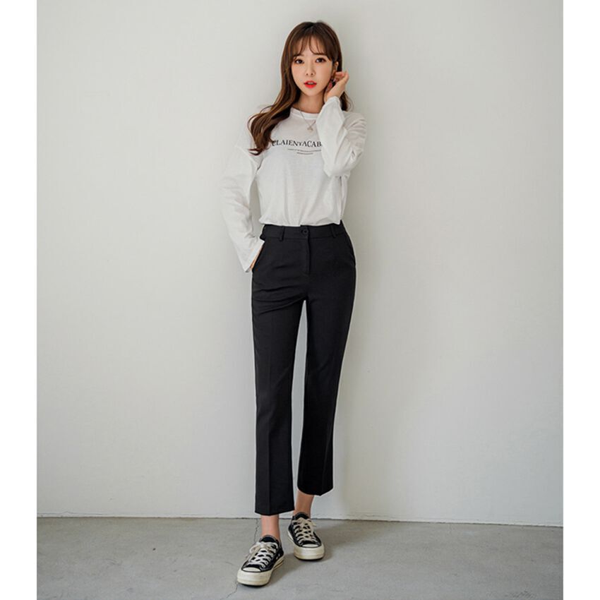 QUẦN SLACK ỐNG SUÔNG THẲNG MÀU BLACK ENVYLOOK COMFORTABLE STRAIGHT SLACKS