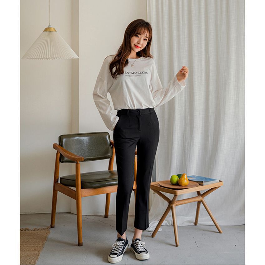 QUẦN SLACK ỐNG SUÔNG THẲNG MÀU BLACK ENVYLOOK COMFORTABLE STRAIGHT SLACKS